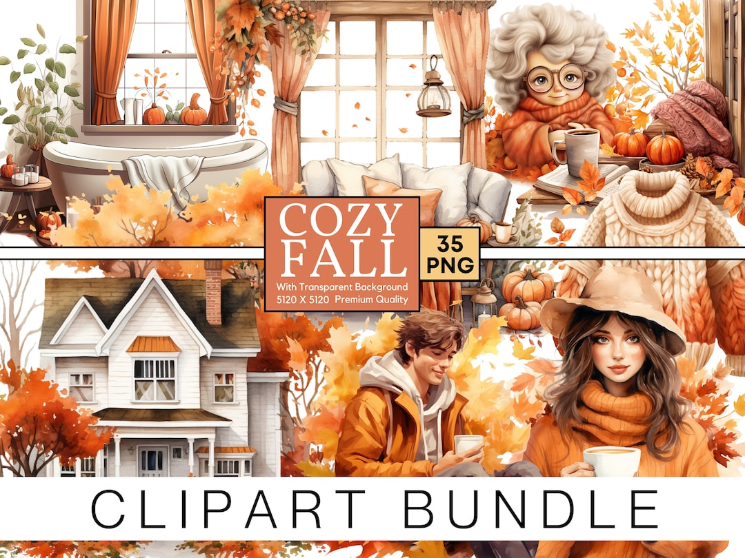 Cozy Fall Clipart, Fall Vibes Png, Cozy Aesthetic, Cozy Home Clipart ...