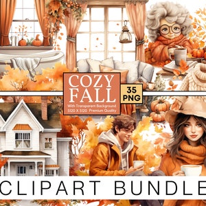 Cozy Fall Clipart, Fall Vibes Png, Cozy Aesthetic, Cozy Home Clipart ...