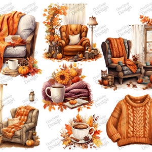 Cozy Fall Clipart, Fall Vibes Png, Cozy Aesthetic, Cozy Home Clipart ...