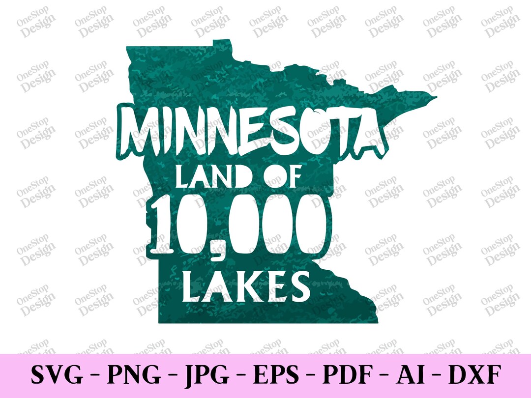 Minnesota Land of 10000 Lakes, American State Svg, States Silhouette ...