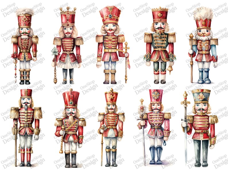 Watercolor Nutcracker Clipart Christmas Bundle Commercial - Etsy