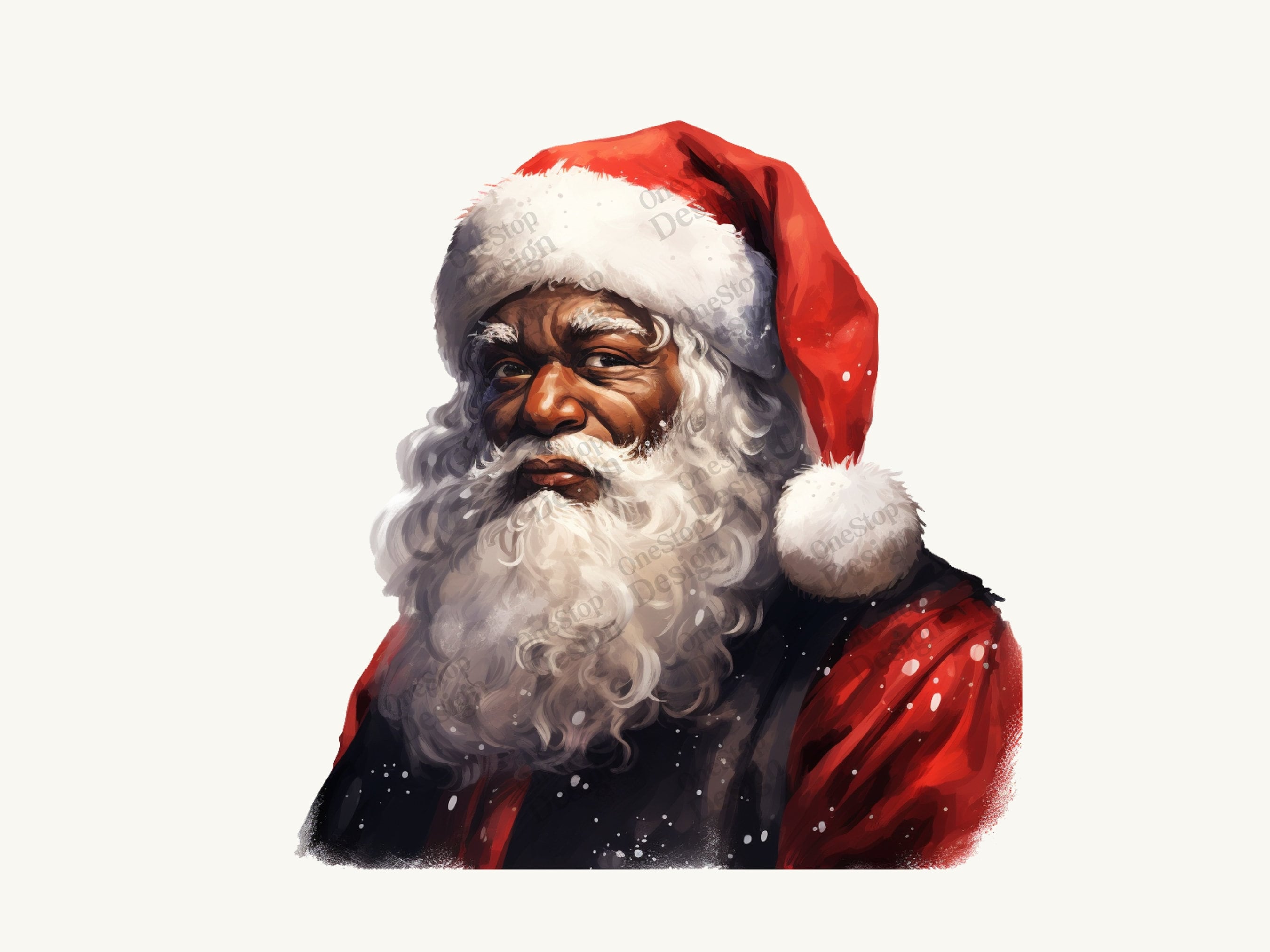 Black Santa Png, Christmas Clipart, Black Santa Claus, African Santa ...