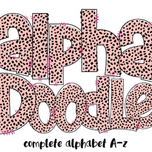 Leopard Font Doodle, Alpha Doodle, Cheetah Font Png, Animal Font Png ...