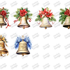 Watercolor Christmas Bells Clipart, Christmas Png Design, Transparent ...