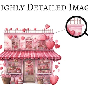 Watercolor Valentine Candy Shop Clipart, Valentines Day Png, Romantic ...