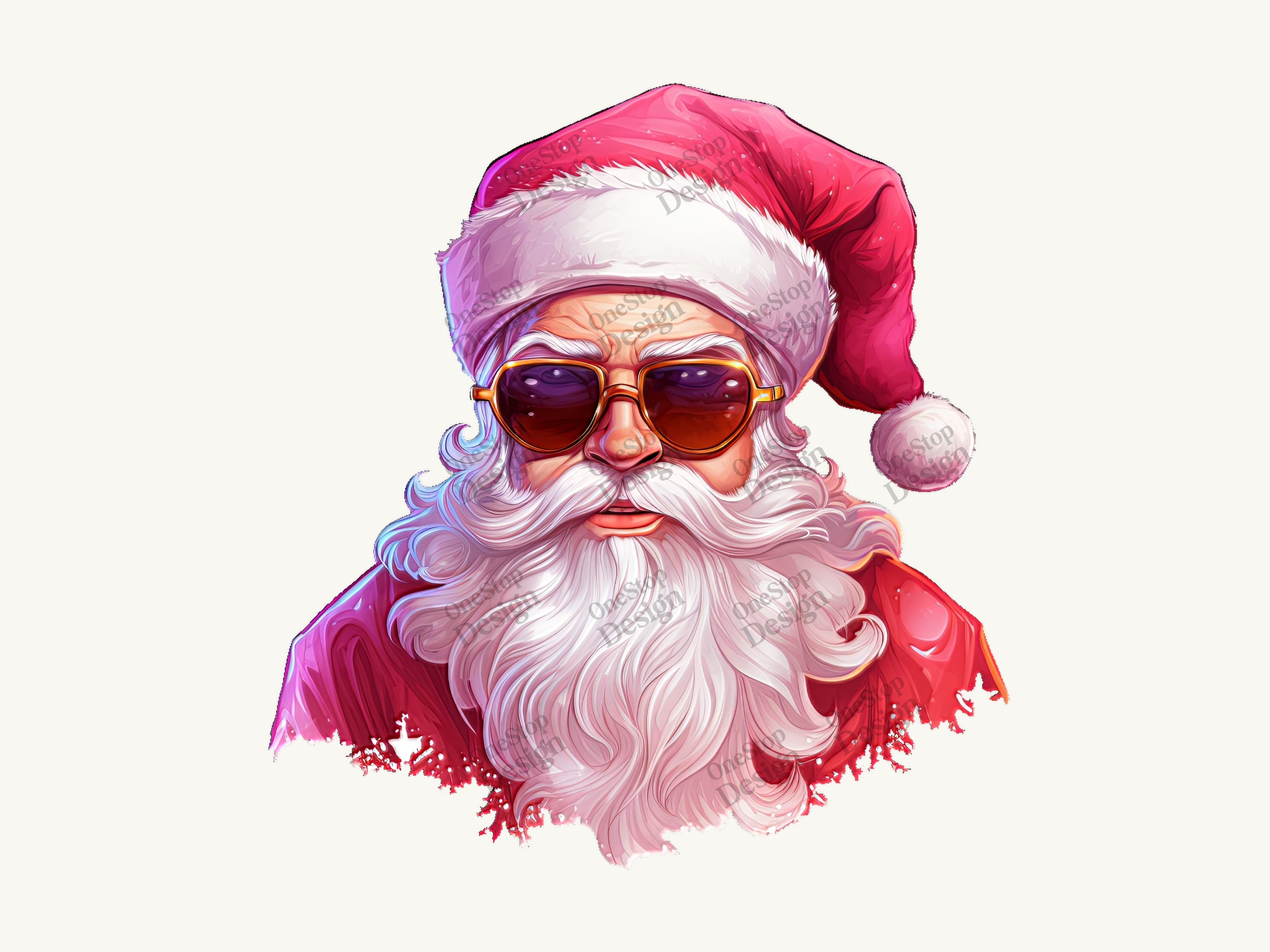 Pink Santa Clipart Santa Sublimation Pink Santa Claus Pink - Etsy