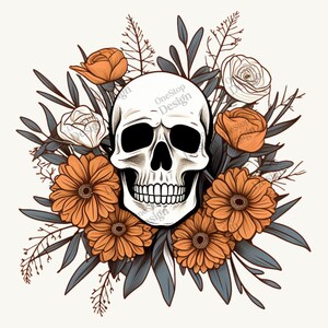 Fall Skull Png, Skull Sublimation, Skull Design Png, Halloween ...