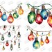 Watercolor Christmas Lights Clipart, Christmas Decor, Holiday Clipart ...
