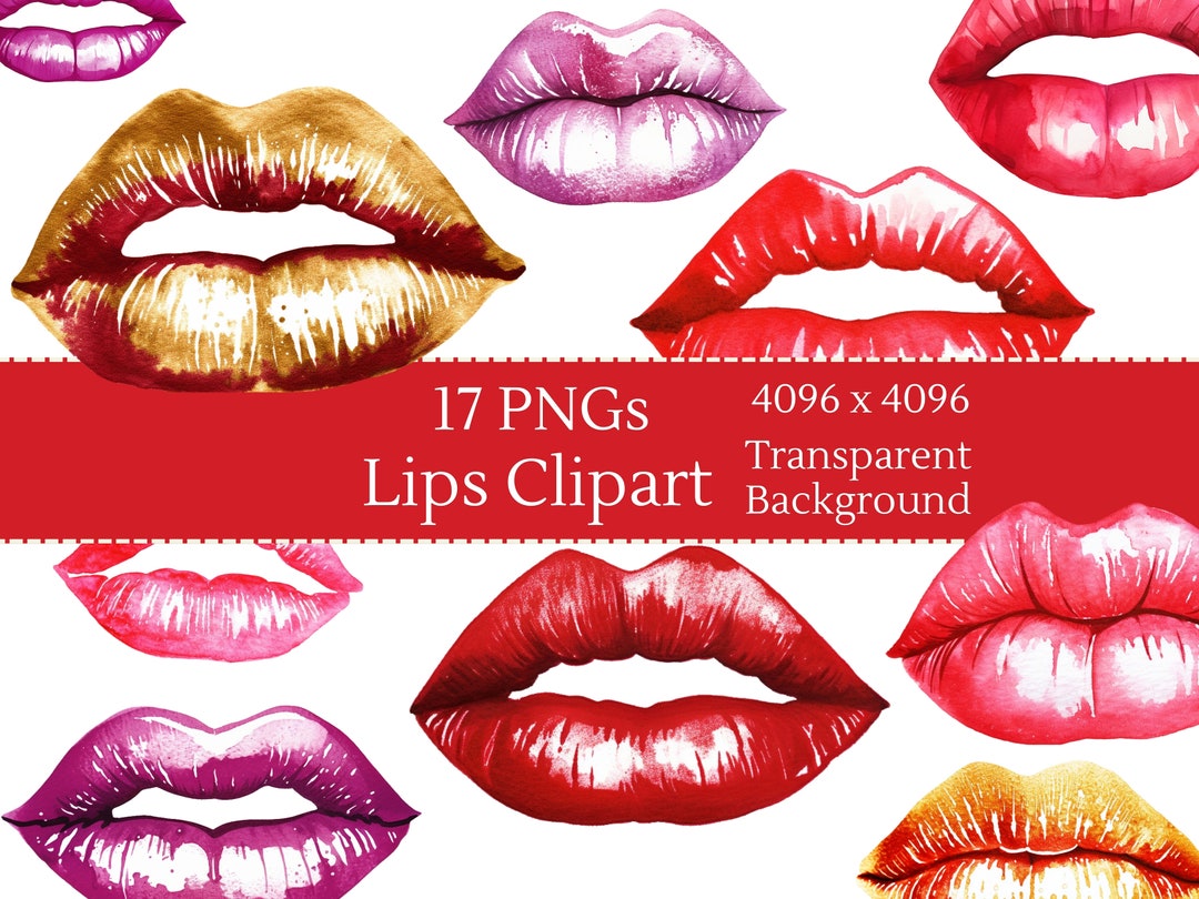 Watercolor Lips Clipart, Romantic Clipart, Love Valentine Png ...