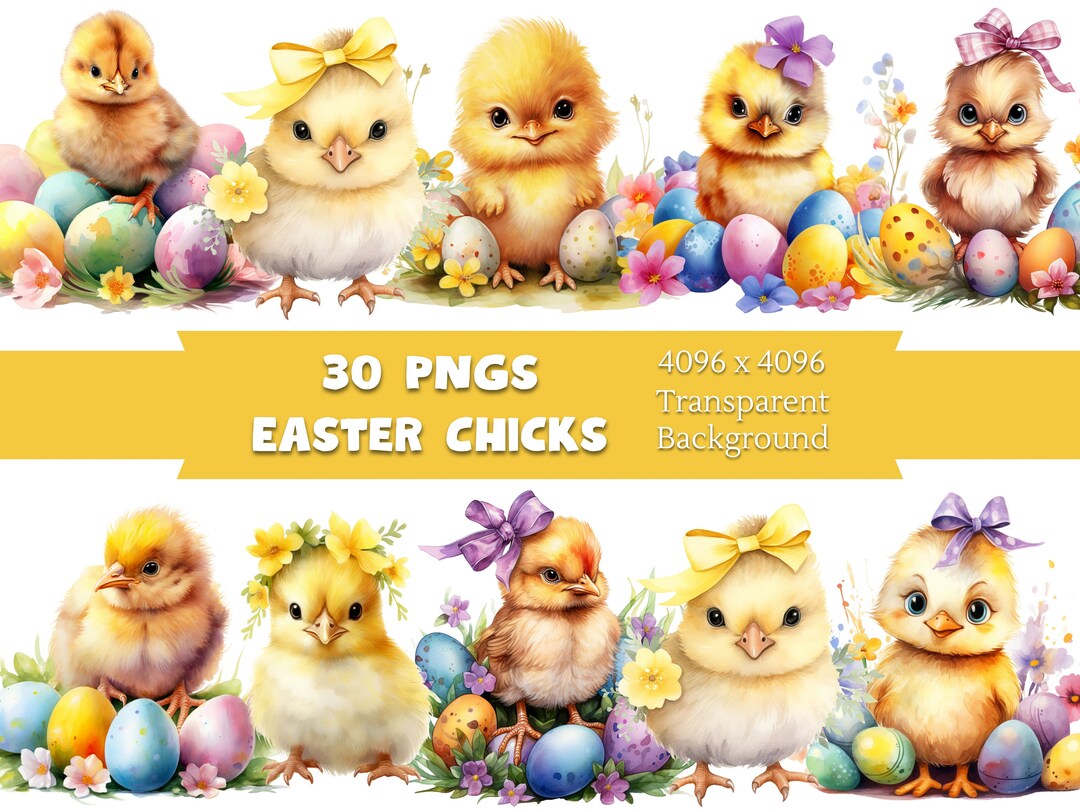 Watercolor Easter Chick Clipart, Baby Chick Png, Spring Clipart, Easter ...