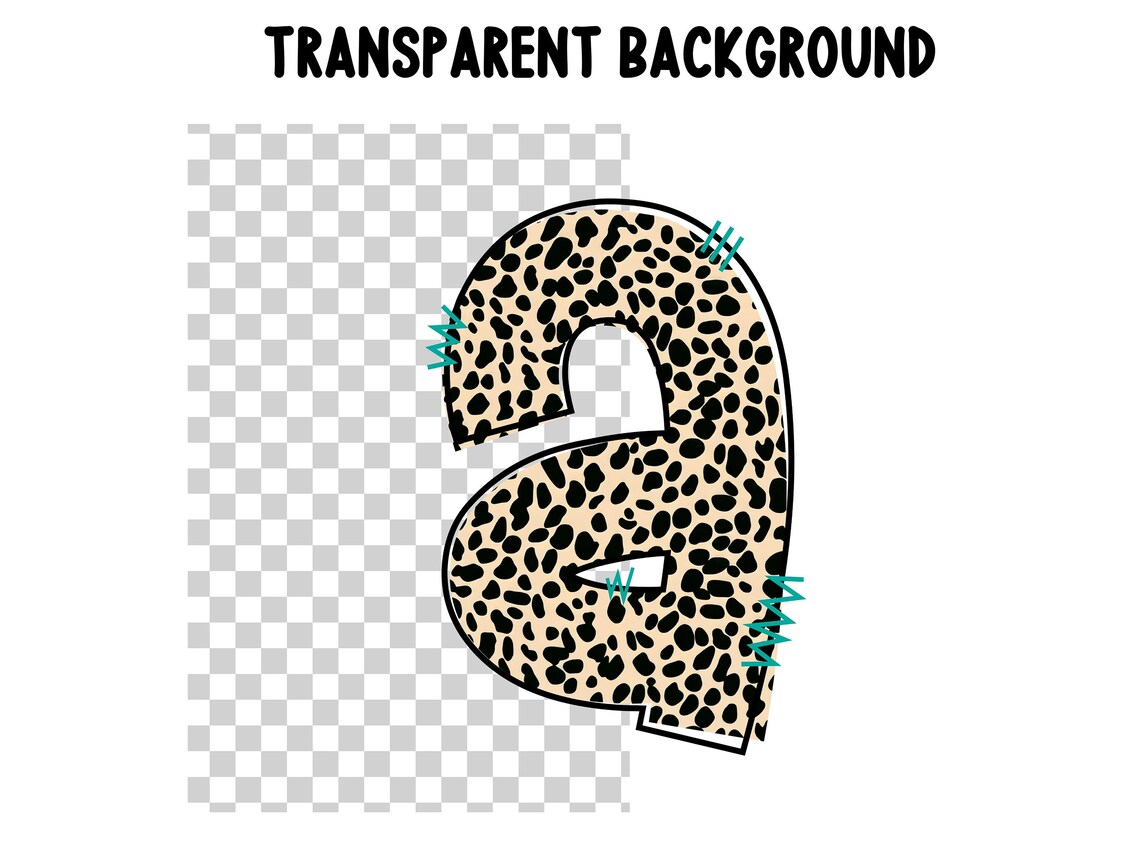 Leopard Print Doodle Font Clipart Animal Print Font Cheetah - Etsy