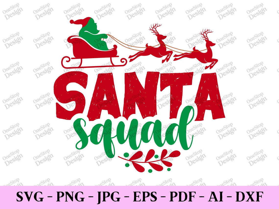 Santa Squad Svg, Christmas Shirt Svg, Merry Christmas Png, Kids ...