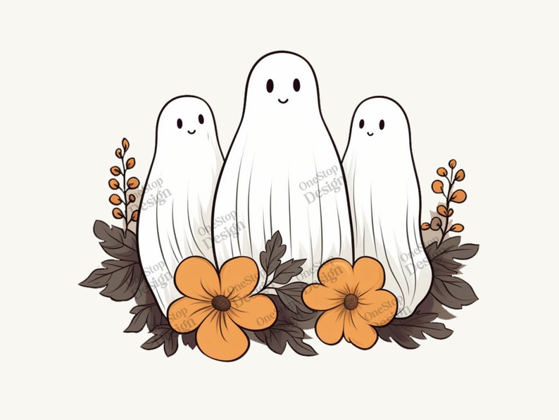 Fall Ghost Clipart Cute Ghost Design Fall Sublimation - Etsy