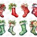 Watercolor Christmas Stocking Clipart, Christmas Socks Png, Holiday ...
