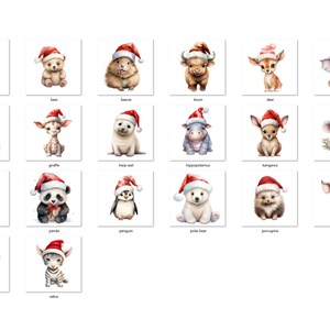 Watercolor Christmas Animals Clipart, Xmas Animals Png, Animal ...