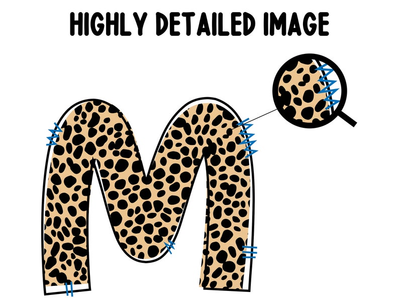 Leopard Print Doodle Alphabet Png Doodle Letters Png Doodle - Etsy