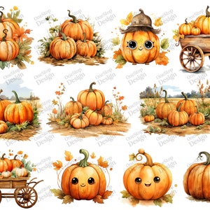 Watercolor Pumpkins Clipart, Fall Pumpkin Png, Pumpkin Png Clipart ...