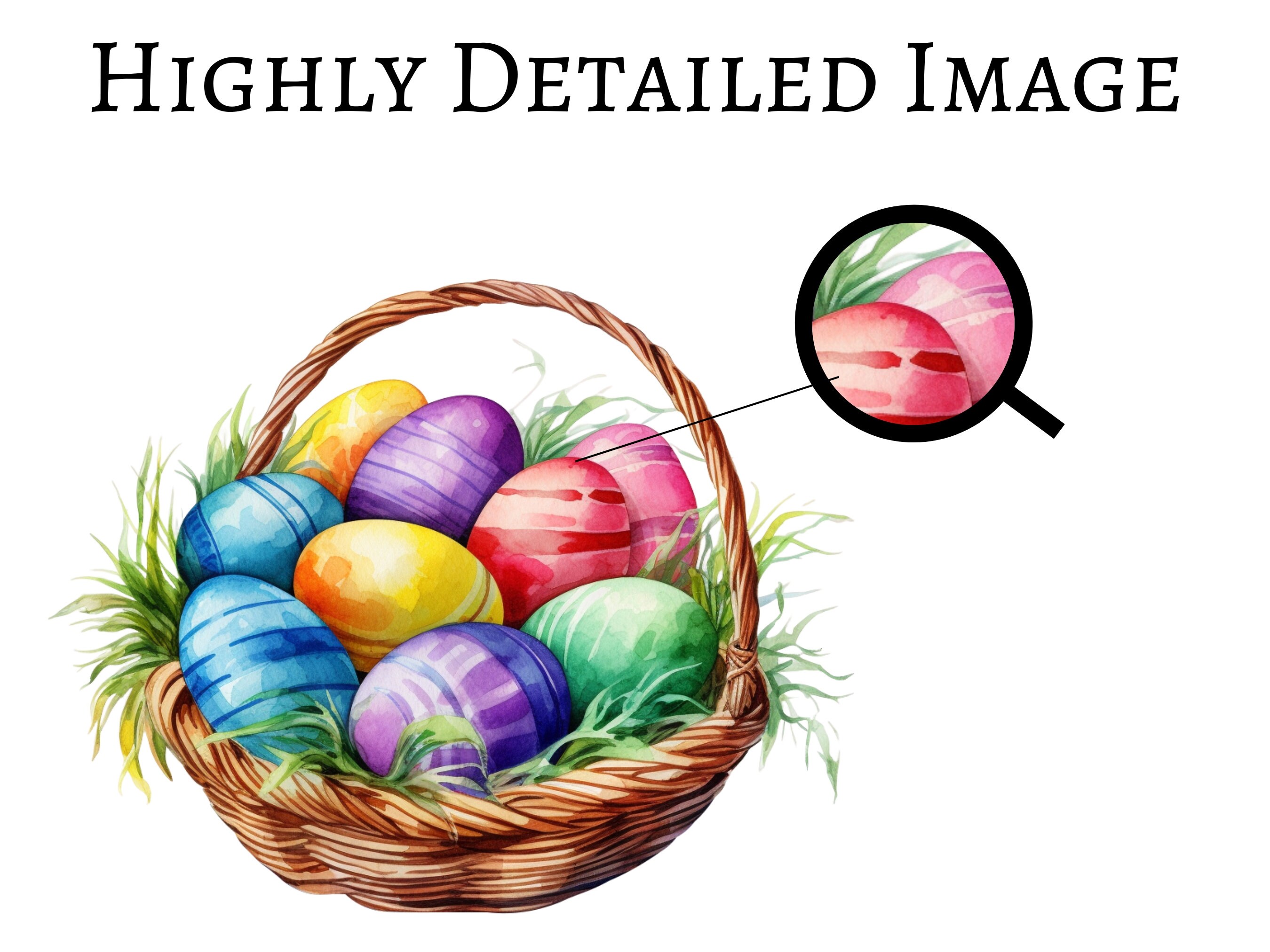 Watercolor Easter Basket Clipart, Easter Day Png, Eggs Basket Png ...