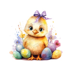 Watercolor Easter Chick Clipart, Baby Chick Png, Spring Clipart, Easter ...