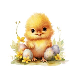 Watercolor Easter Chick Clipart, Baby Chick Png, Spring Clipart, Easter ...