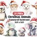 Watercolor Christmas Animals Clipart, Xmas Animals Png, Animal ...
