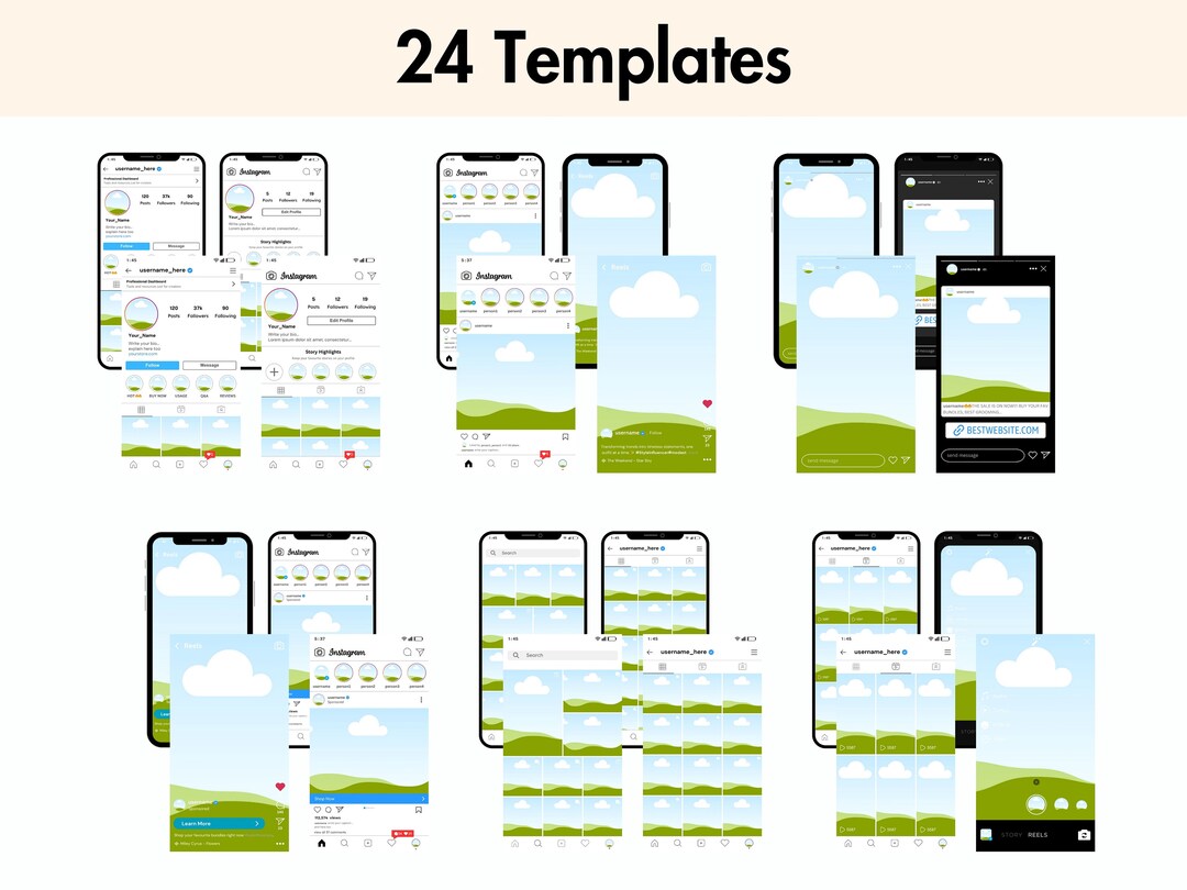 Instagram Drag and Drop Mockup, Stories, Reels, Posts, Ads, Profiles ...