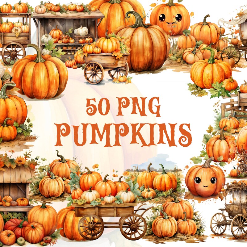 Pumpkin Clipart - Etsy