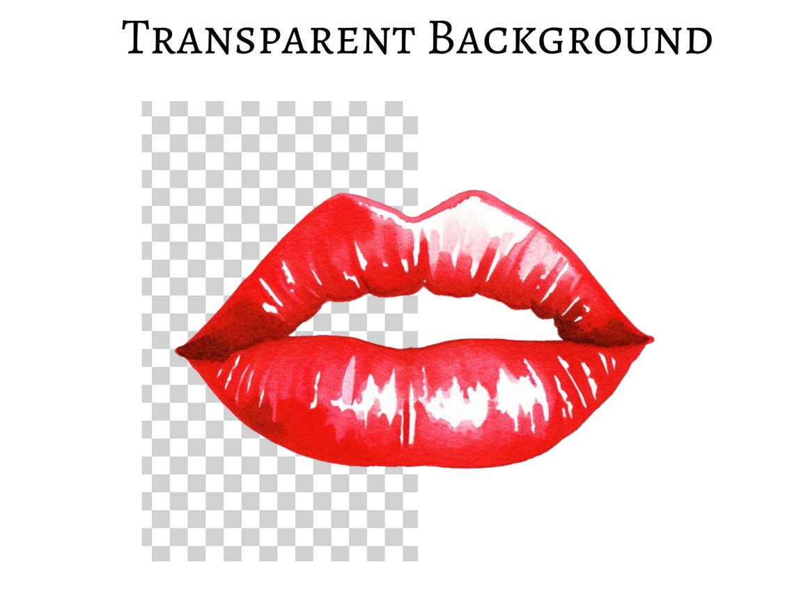 Watercolor Lips Clipart, Romantic Clipart, Love Valentine Png ...