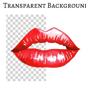 Watercolor Lips Clipart, Romantic Clipart, Love Valentine Png ...