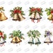 Watercolor Christmas Bells Clipart Christmas Png Design - Etsy