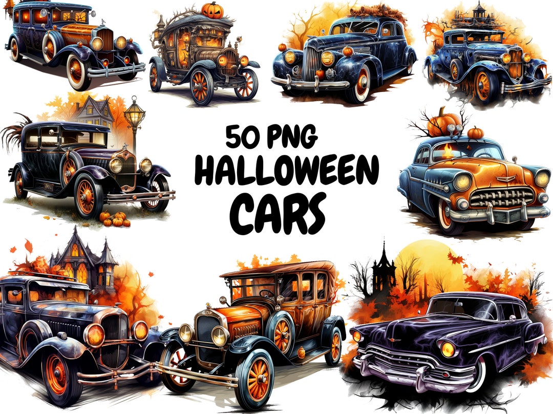 Watercolor Halloween Car Png Halloween Printables Halloween - Etsy
