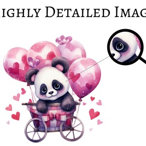 Watercolor Valentine Panda Clipart, Love Clipart, Cute Panda Png, Baby ...