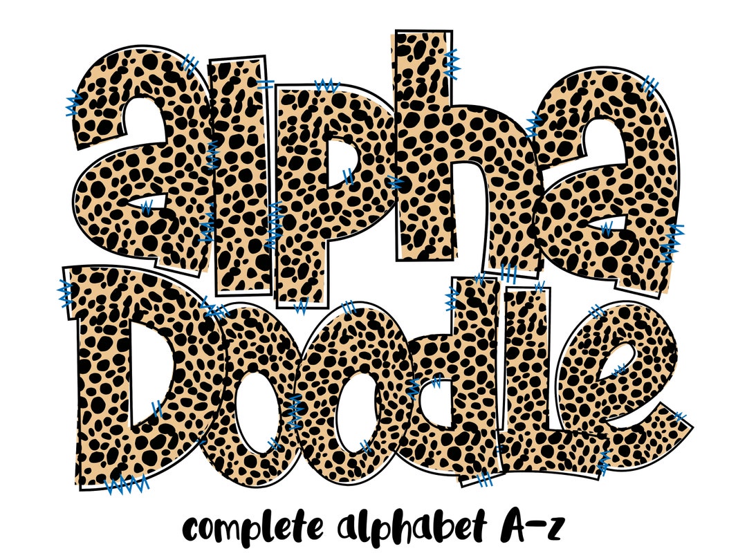 Leopard Print Doodle Alphabet Png, Doodle Letters Png, Doodle Numbers ...