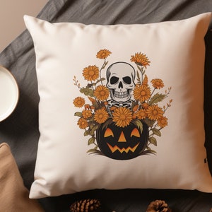 Watercolor Fall Skeleton Clipart, Fall Sublimation Png, Fall Skull Png ...