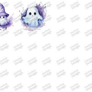 Watercolor Cute Ghost Clipart, Halloween Clipart, Halloween Ghost Png ...
