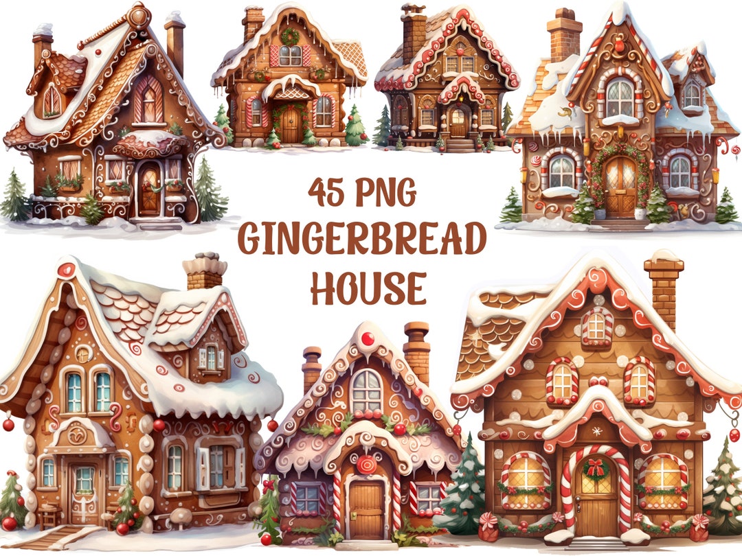 Watercolor Gingerbread House Png, Holiday Sublimation, Christmas ...