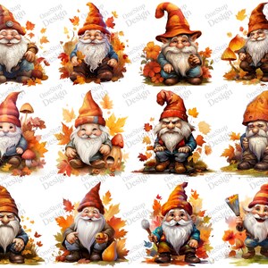 Watercolor Fall Gnomes Png, Fall Sublimation, Fall Png Trendy, Autumn ...