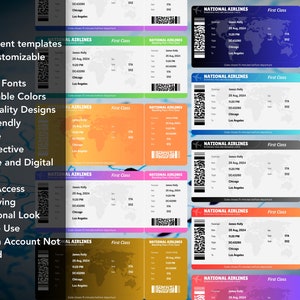 Customizable Boarding Pass Template, Editable Canva Template, Easy to ...