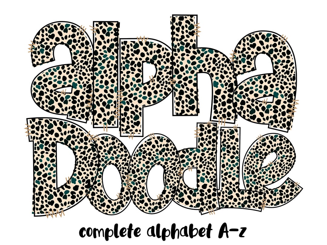 Doodle Font Png, Leopard Letters, Cheetah Print Png, Digital Alphabet ...
