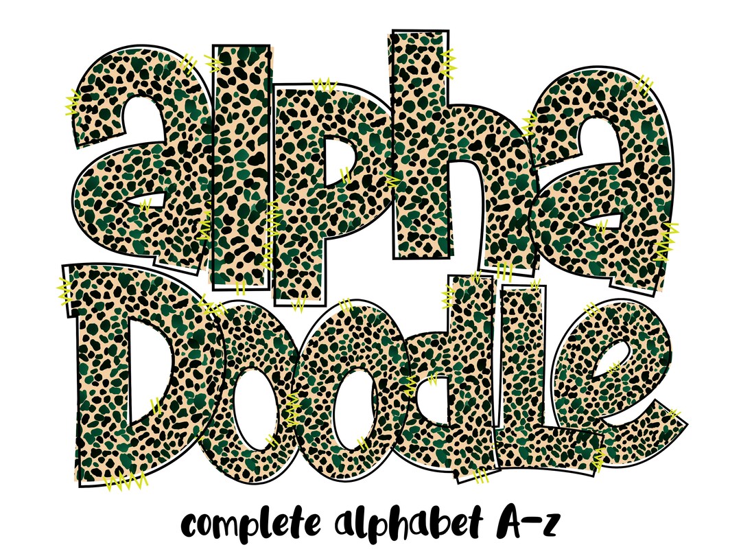 Leopard Print Doodle Font Png, Leopard Alphabet, Hand Drawn Letters ...