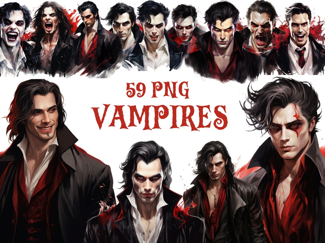 Watercolor Vampire Png, Halloween Clipart, Horror Png Bundle, Scary ...