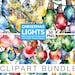 Watercolor Christmas Lights Clipart, Christmas Decor, Holiday Clipart ...