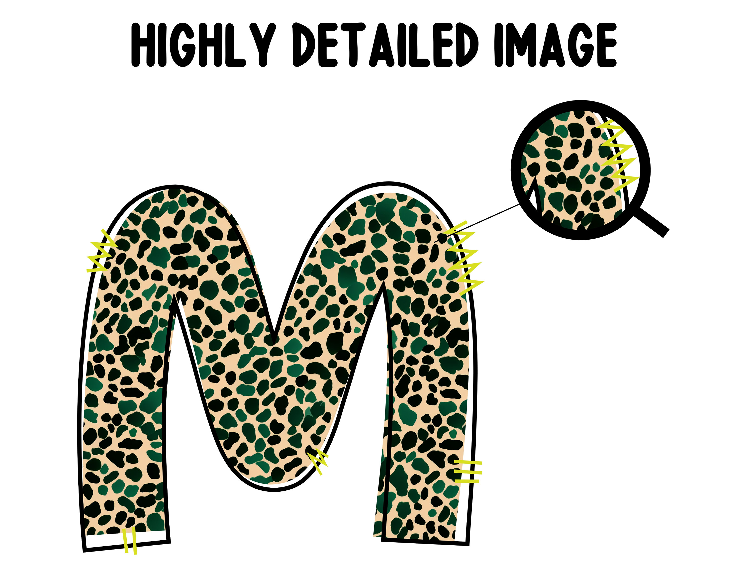 Leopard Print Doodle Font Png Leopard Alphabet Hand Drawn - Etsy