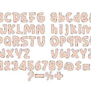 Easter Doodle Font Bundle, Alphabet Doolde Png, Doodle Numbers Png ...