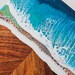 Resin Art Ocean Waves Serving Platter or Cheese Board on Acacia Wood - Etsy