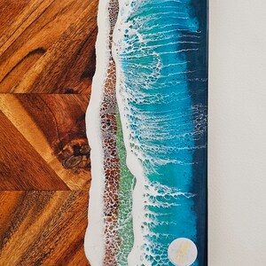 Resin Art Ocean Waves Serving Platter or Cheese Board on Acacia Wood - Etsy