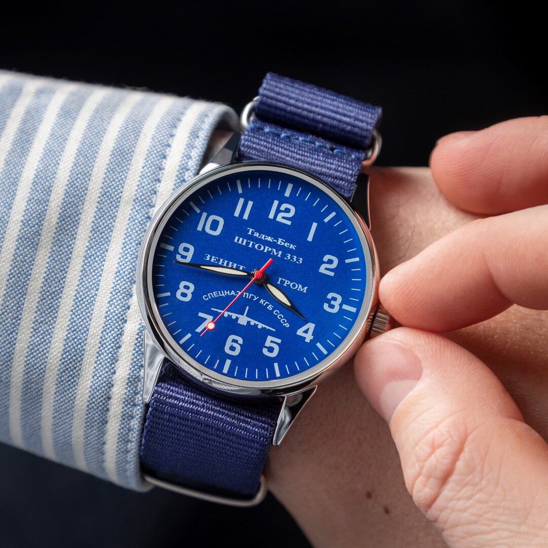 Large Mens Watch Raketa Storm333, Blue Vintage Watch, Wrist Mens Watch ...
