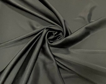 Black Stretch Satin Charmeuse Fabric by the Yard 60 Wide Lightweight ...