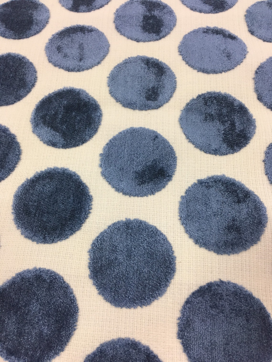 Well Velvet Polka Dot Velvet Fabric-Blue Polka Dot Upholstery | Etsy