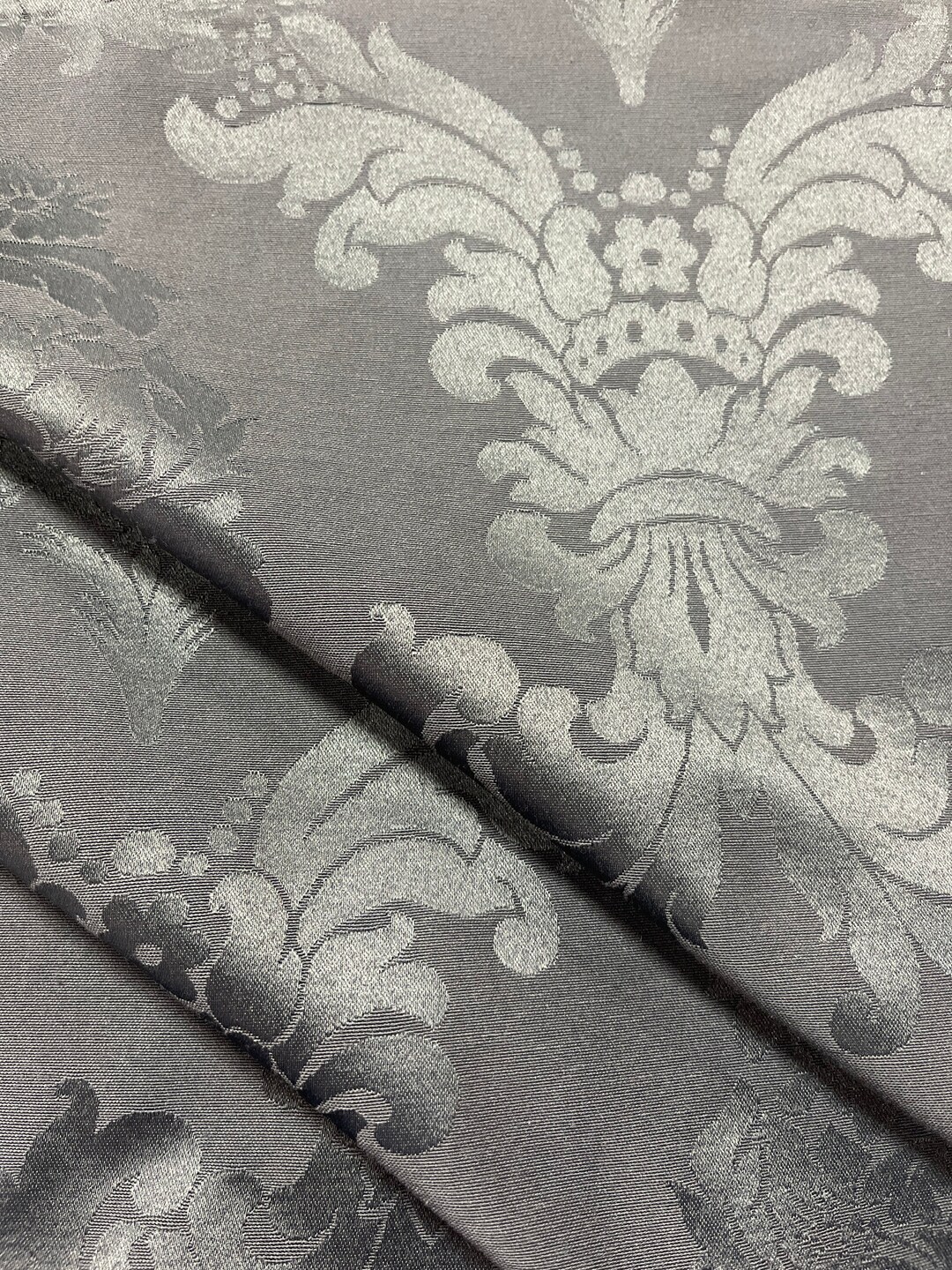 Dana Damascus-charcoal Damascus-charcoal Upholstery-charcoal Damask ...